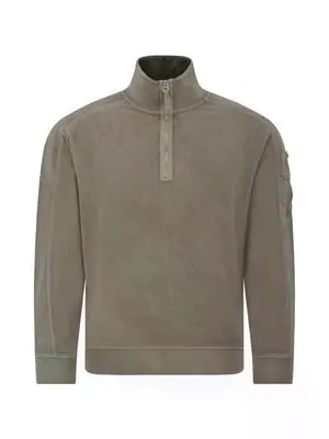 C.P. COMPANY Brushed Emerized Diagonal-fleece Half-zip Lens Sweatshirt - Neutrals