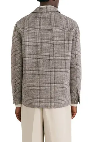 REISS Gano Wool Blend Check Shirt Jacket
