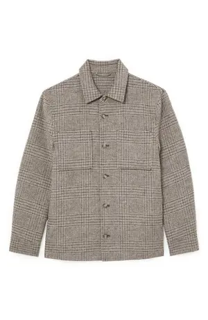 REISS Gano Wool Blend Check Shirt Jacket