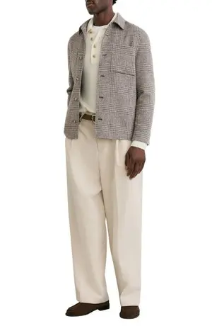 REISS Gano Wool Blend Check Shirt Jacket