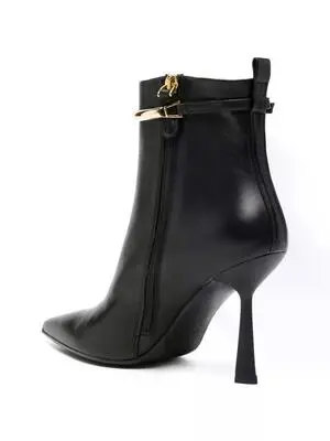 CHANTAL Buckle-detail Pointed-toe Ankle Boots