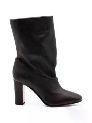 Alberta Ferretti Gathered Block-heel Boots - Black