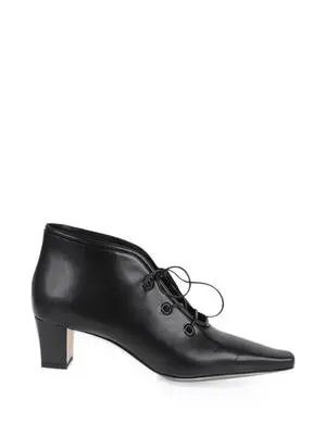 Manolo Blahnik Fuxa Lace-up Leather Ankle Boots