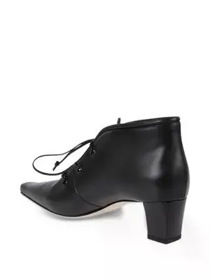 Manolo Blahnik Fuxa Lace-up Leather Ankle Boots