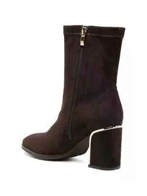 ALMA EN PENA Metallic-trim Block-heel Ankle Boots - Brown