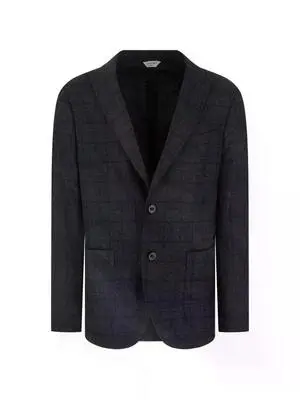 Boglioli Check-pattern Notched-lapels Blazer - Grey