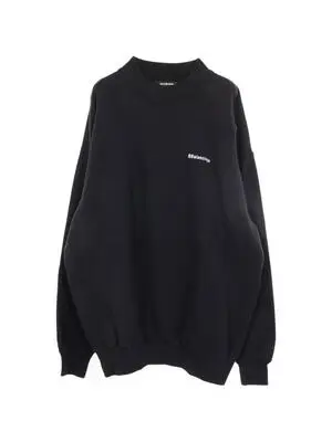 Balenciaga 2010s Logo-embroidered Sweatshirt - Black