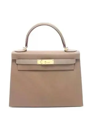 Hermès 2019 28 Kelly Epsom Leather Shoulder Bag Neutrals