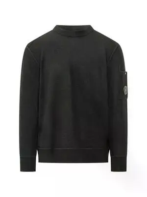 C.P. COMPANY Merino Wool Felted Lens Half Zip Sweater - Black
