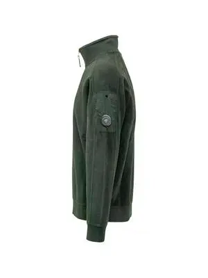 C.P. COMPANY Brushed Emerized Diagonal Fleece Half-zip Lens Sweatshirt