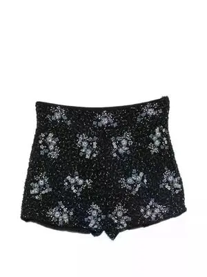 Antik Batik Sequin-embellished Floral-embroidered Shorts