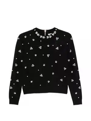 Alice + Olivia Faux-pearl Embellished Sweater