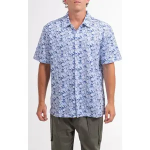 VAST Aqua Terra™ Hibiscus Performance Shirt - Blue Multi