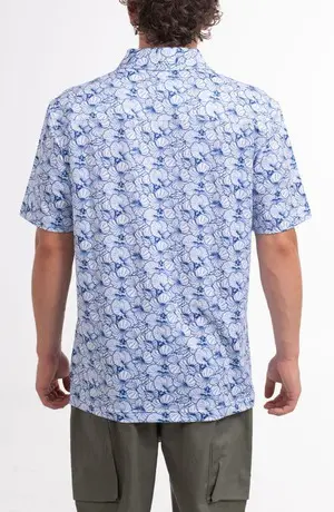 VAST Aqua Terra™ Hibiscus Performance Shirt - Blue Multi
