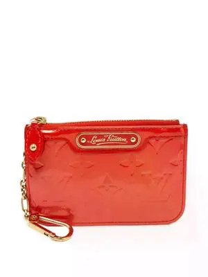 LOUIS VUITTON 2009 Pochette Clés Monogram Vernis Coin Purse - Red