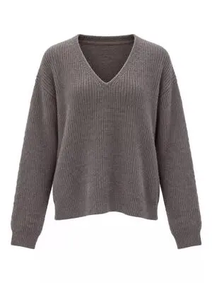 C.T.PLAGE V-neck Ribbed-knit Sweater