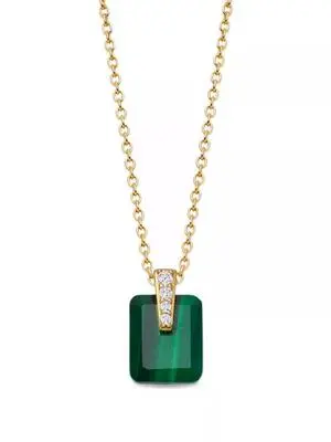 Astley Clarke Deco Malachite And Diamond Necklace