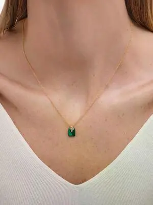 Astley Clarke Deco Malachite And Diamond Necklace