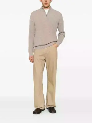 MC2 SAINT BARTH Buck Ribbed-knit Quarter-zip Sweater