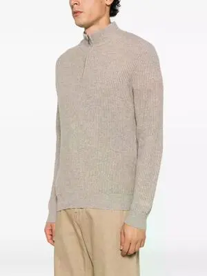 MC2 SAINT BARTH Buck Ribbed-knit Quarter-zip Sweater