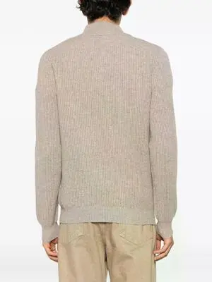 MC2 SAINT BARTH Buck Ribbed-knit Quarter-zip Sweater