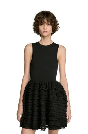 Sandro Short Ruffled Lace Dress