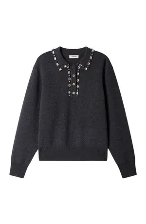 Sandro Jewellery Polo-neck Sweater