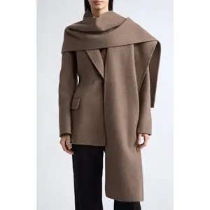 KALLMEYER Sablier Wool Scarf Blazer - Mocha