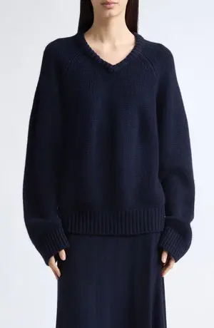 LISA YANG Oia Cashmere Sweater - Navy