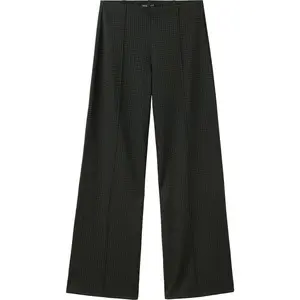 Mango Straight Leg High Waist Trousers - Green