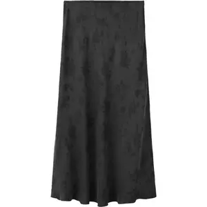 Mango Burnout A-line Midi Skirt - Black