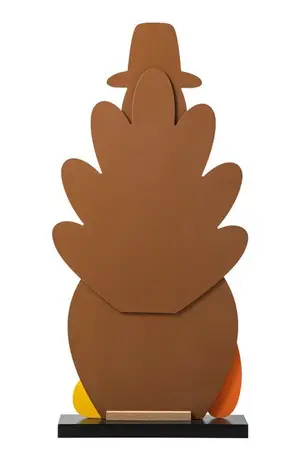 GLITZHOME 31"h Thanksgiving Wooden Turkey Porch Decor