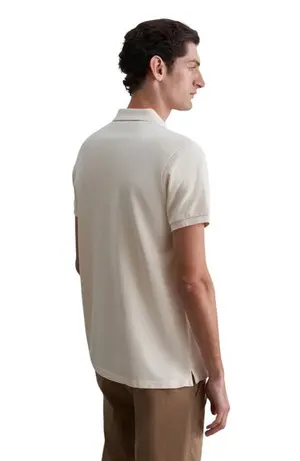 SCALPERS Tonal Skull Piqué Polo Shirt - Cream