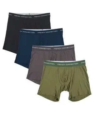 French Connection Cotton Modal Boxer Brief 4 Pack - Olive