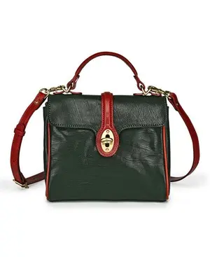 OLD TREND Laurel Heritage Genuine Leather Satchel - Kale