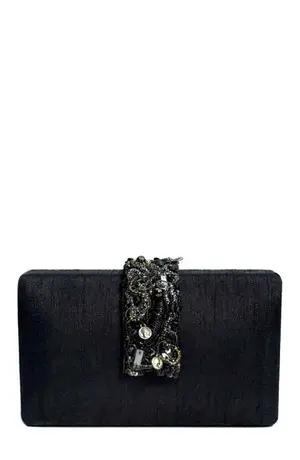 SIMITRI Beaded Fringe Clutch - Black