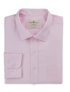 OAK HILL BY DXL Big & Tall Broadcloth Dress Shirt V2 - Pink