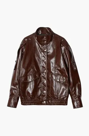 3.1 Phillip Lim Textured Faux Leather Flight Jacket