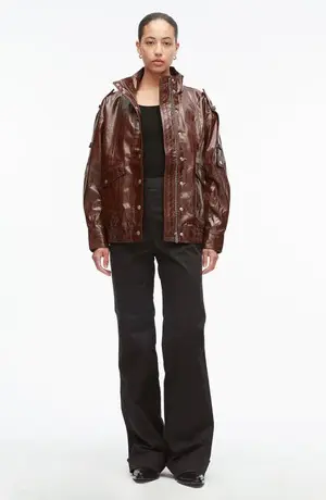 3.1 Phillip Lim Textured Faux Leather Flight Jacket