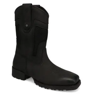 Wrangler Stockton Square Toe Western Boot - Black