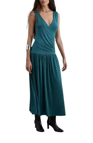 SCALPERS Draped Fine Knit Dress - Emerald