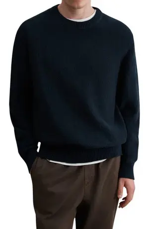 SCALPERS Rustic Tricot Sweater - Navy