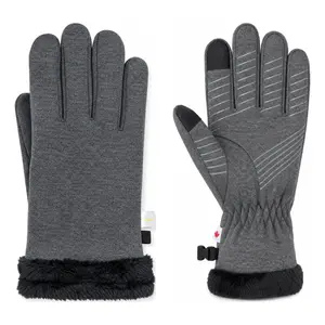 HOT PAWS Plush Lined Stretch Knit Athletic Glove - Heather Gray