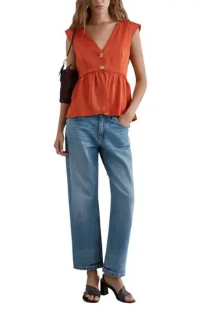 SCALPERS Satin Peplum Top
