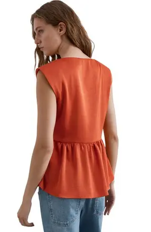 SCALPERS Satin Peplum Top