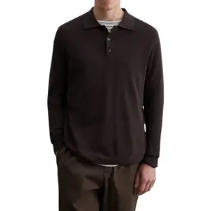SCALPERS Polo Neck Tricot Sweater - Brown