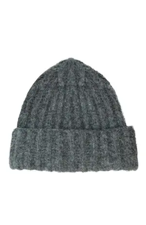 HYER GOODS Chunky Alpaca Wool Beanie - Grey
