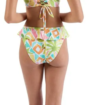 Kenny Flowers The Desert Islandbanded Sporty Bikini Bottom With Ruffle
