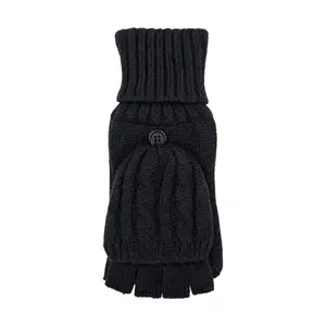 CANADA WEATHER GEAR Convertible Cable Knit Flip-top Mitten
