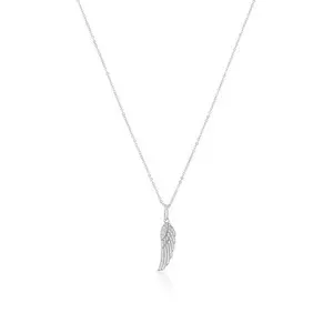 THE LOVERY FINE JEWELRY Cz Angel Wing Necklace - Sterling Silver